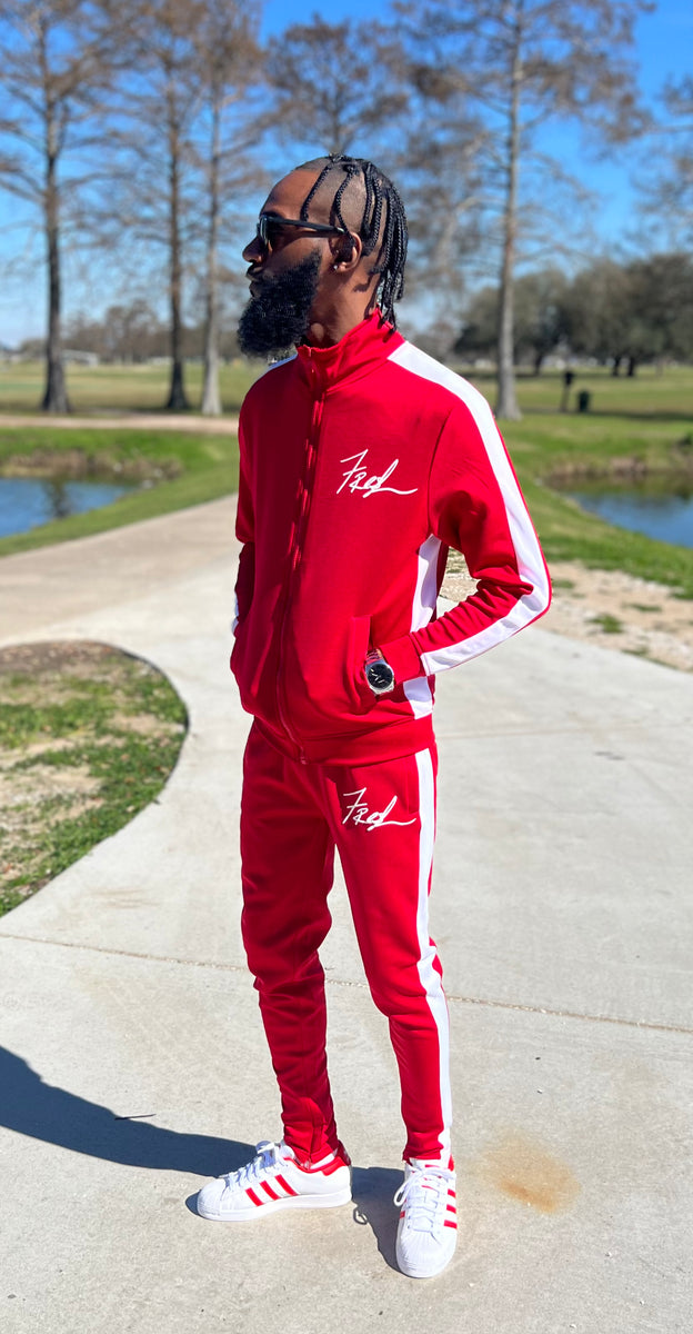 Fire Red Puff Signature Tracksuit – Fresh Yung Man Vision