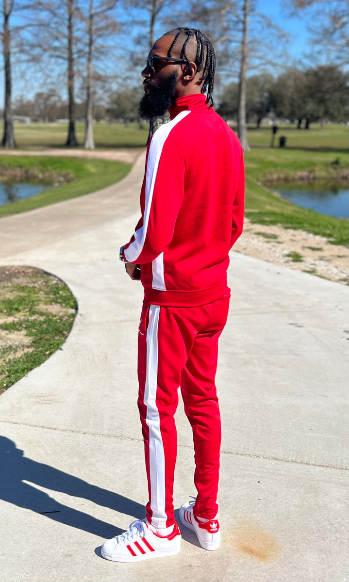 Fire Red Puff Signature Tracksuit – Fresh Yung Man Vision